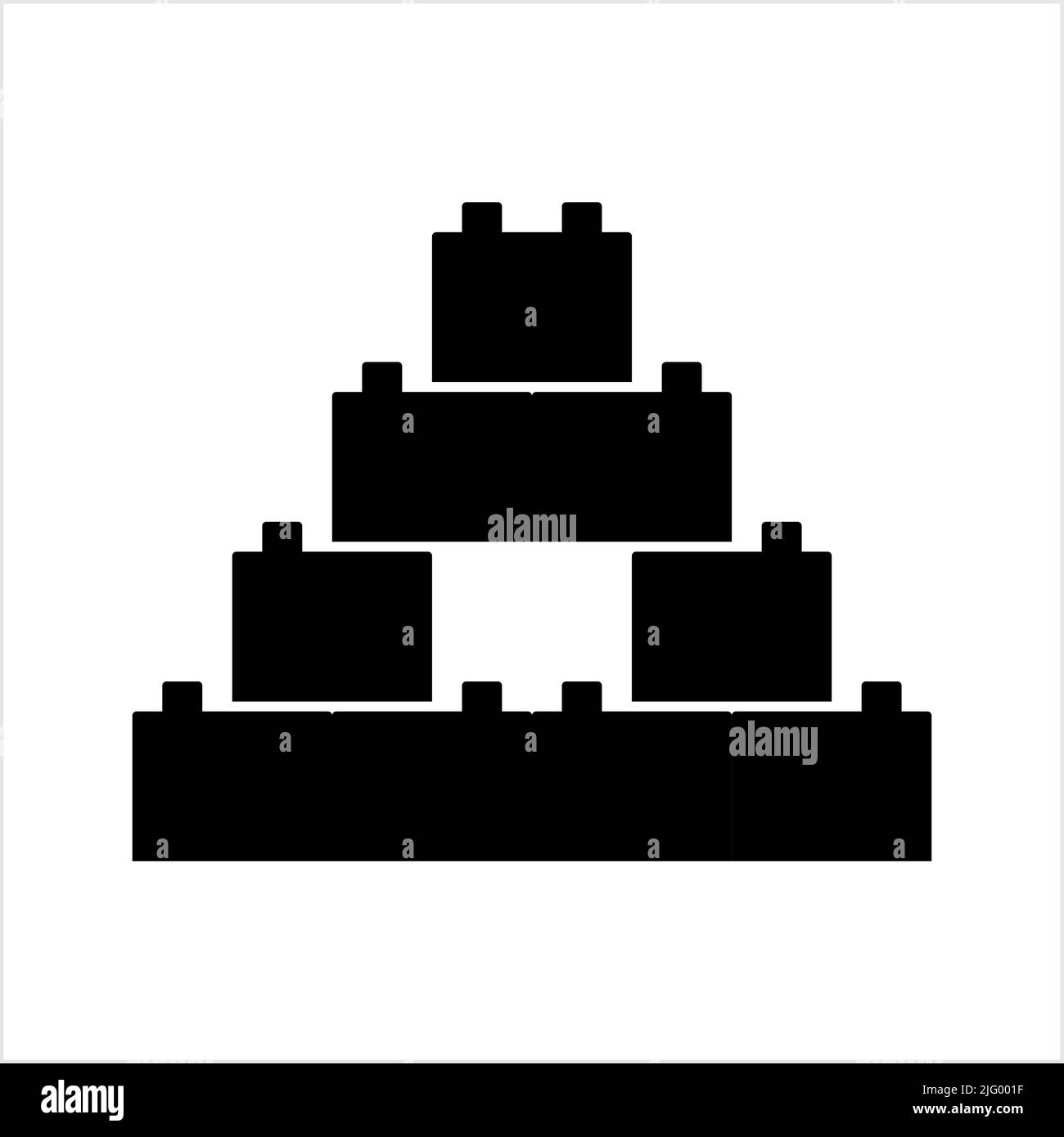 Toy Blocks Icon, Kids Children Block Building Toy Vector Art ...