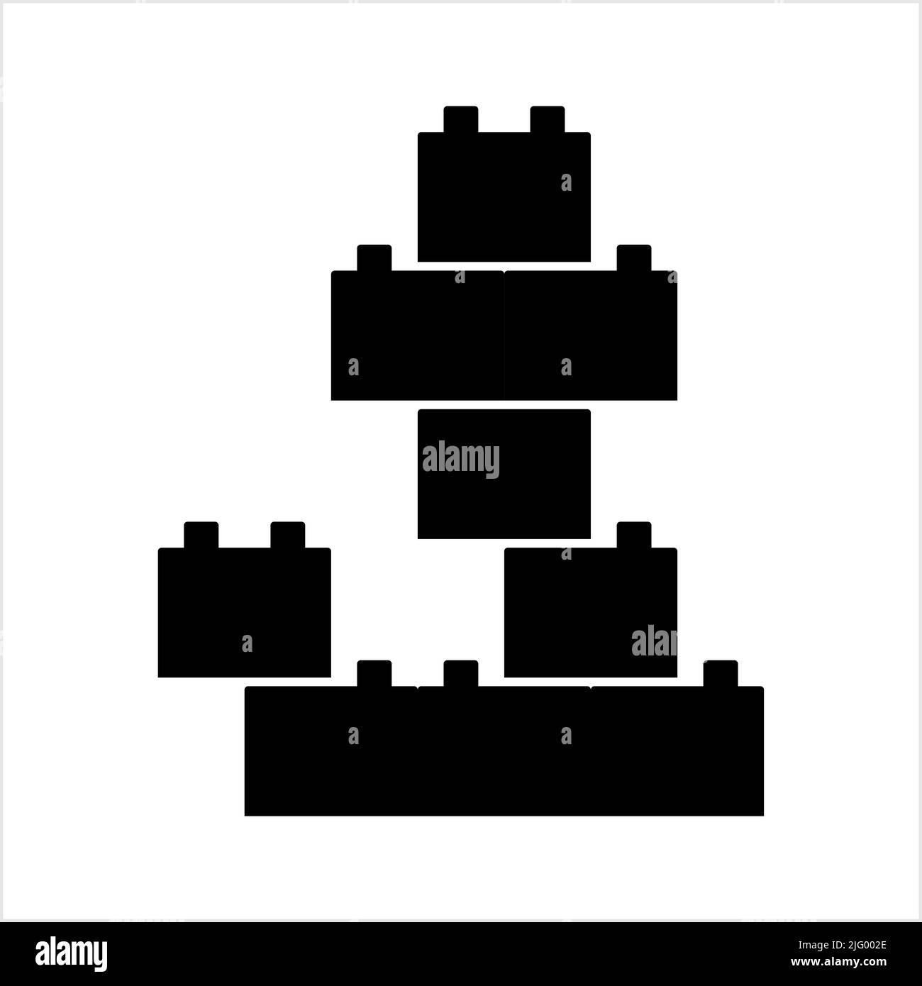 Toy Blocks Icon, Kids Children Block Building Toy Vector Art ...