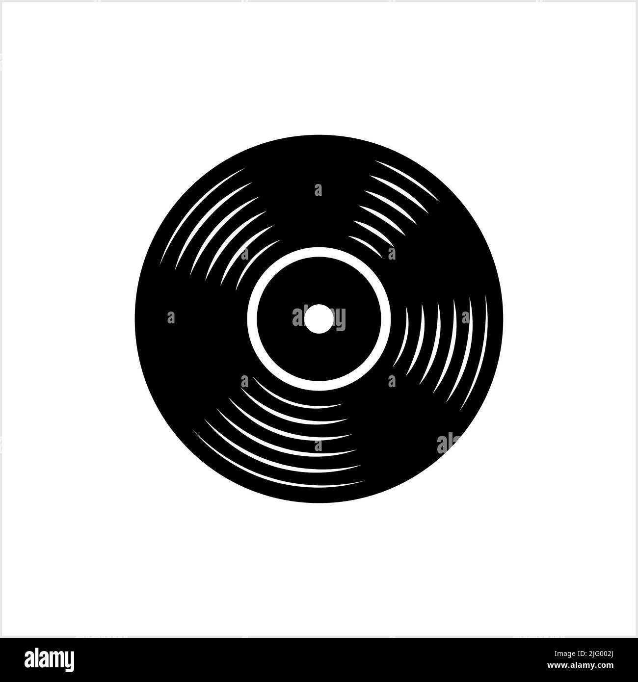 Vinyl Record Icon, Music Phonograph Disc Vector Art Illustration Stock ...
