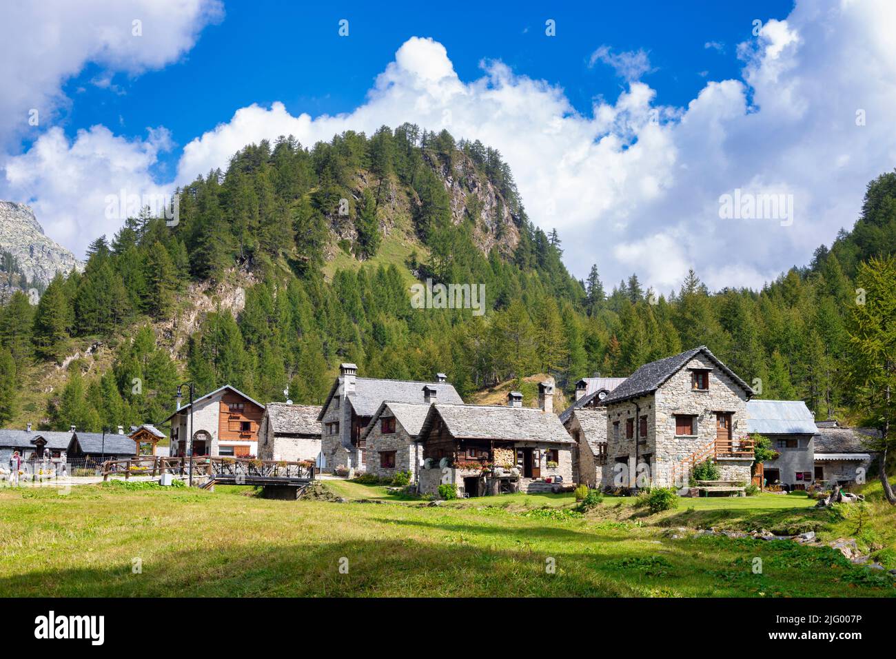 The small village of Crampiolo, Alpe Devero, Domodossola, Piedmont ...