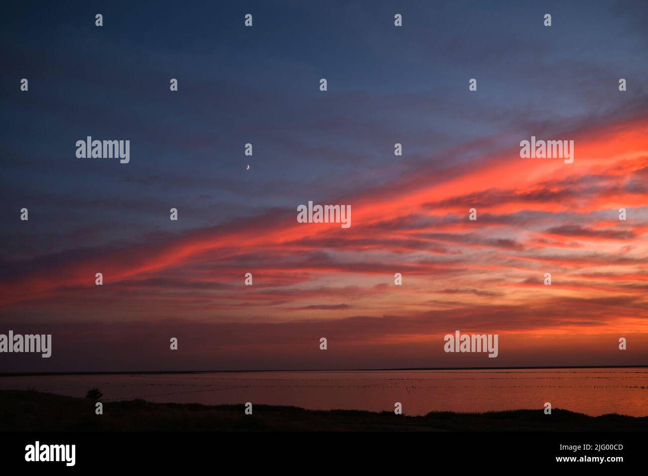 Powerful Dramatic Red Sunset Sky Stock Photo - Alamy