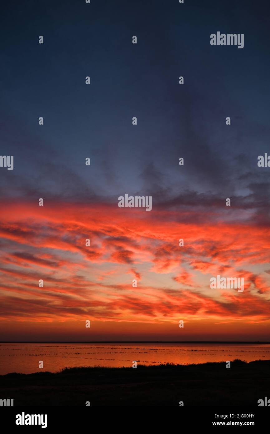 Powerful Dramatic Red Sunset Sky Stock Photo - Alamy
