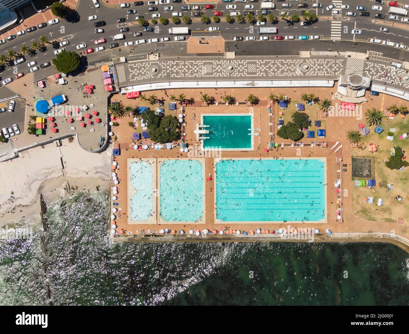 Aerial view of Sea Point, Cape Town, Western Cape, South Africa, Africa ...