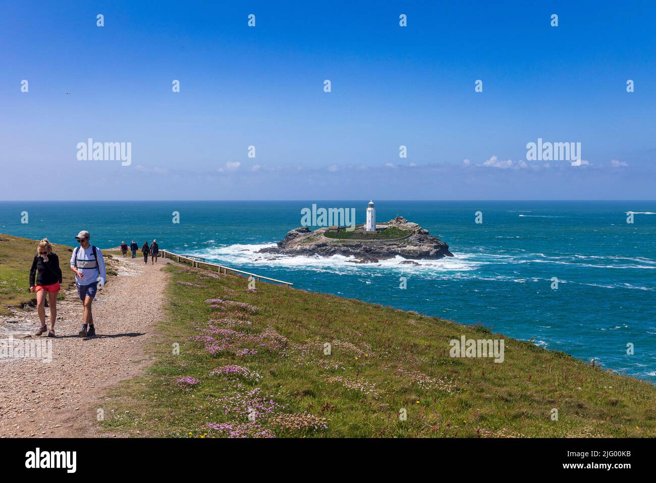 Godrevy Lighthouse, Gwithian, Hayle Cornwall Stock Photo - Alamy