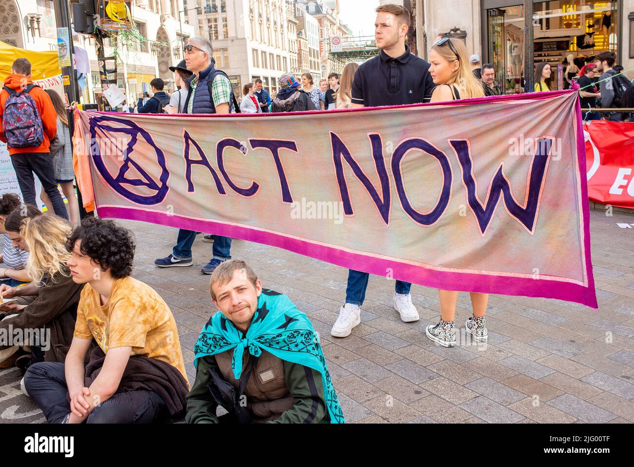 Climate change protest signs at the Extinction Rebellion demonstration ...
