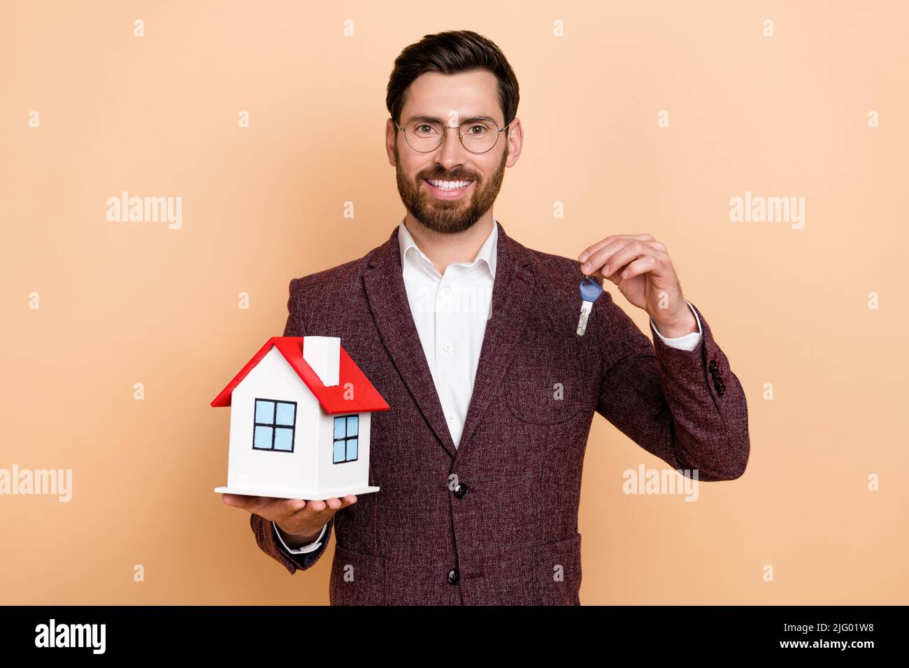 Photo of representative retail real estate agent sell house apartment ...