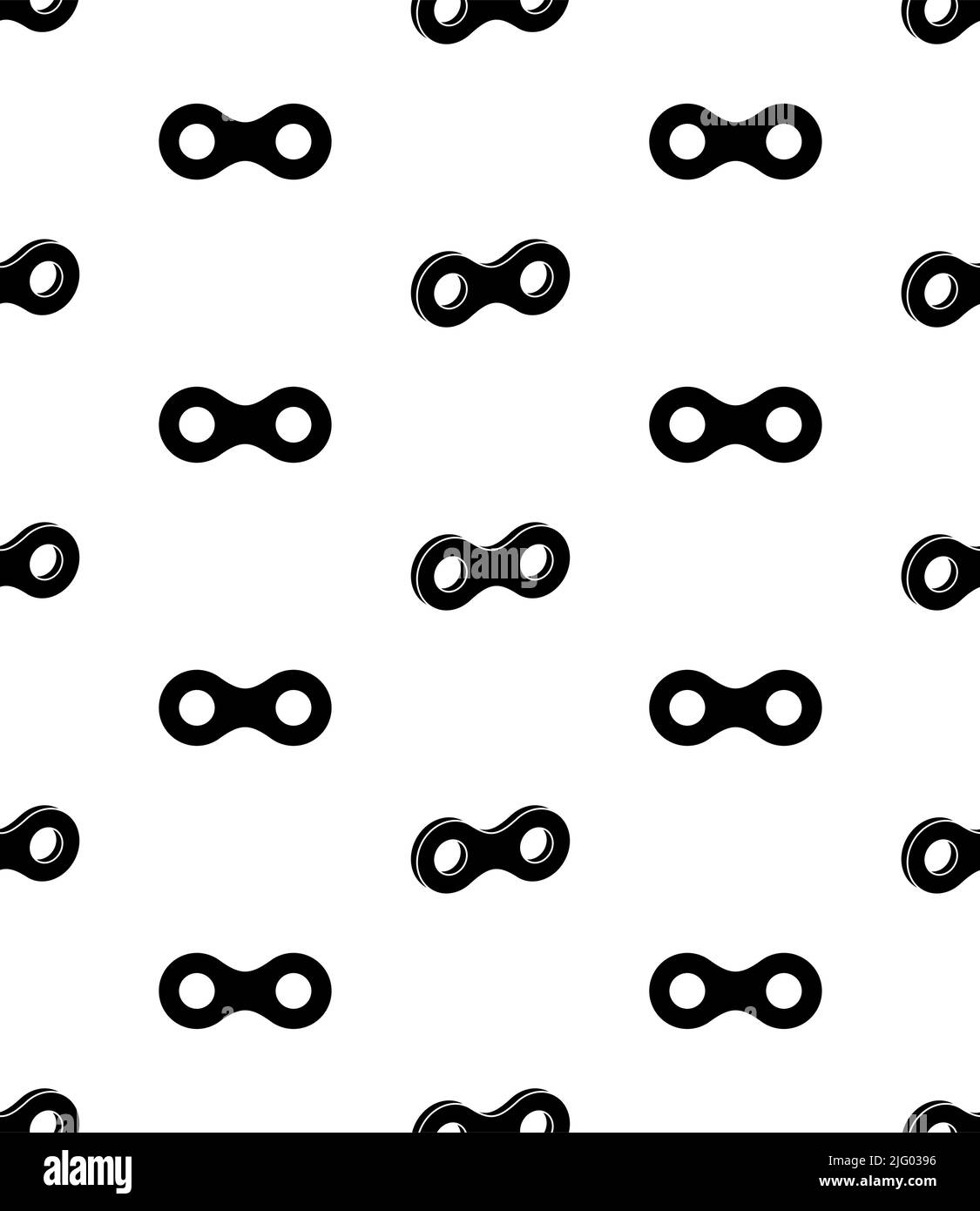 Bike Chain Icon Seamless Pattern, Drive Wheel Roller Chain Vector Art ...