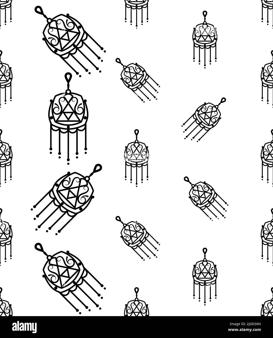 Amulet Icon Seamless Pattern, Good Luck Charm Icon Vector Art ...