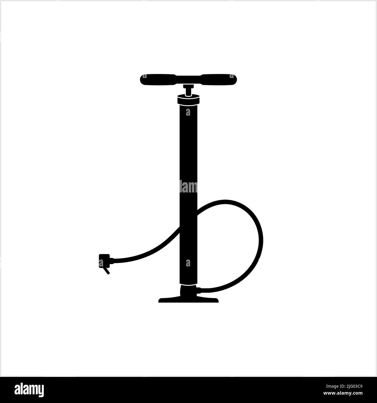 Air Pump Icon, Air Displacement Pump To Inflate Tyre Vector Art ...