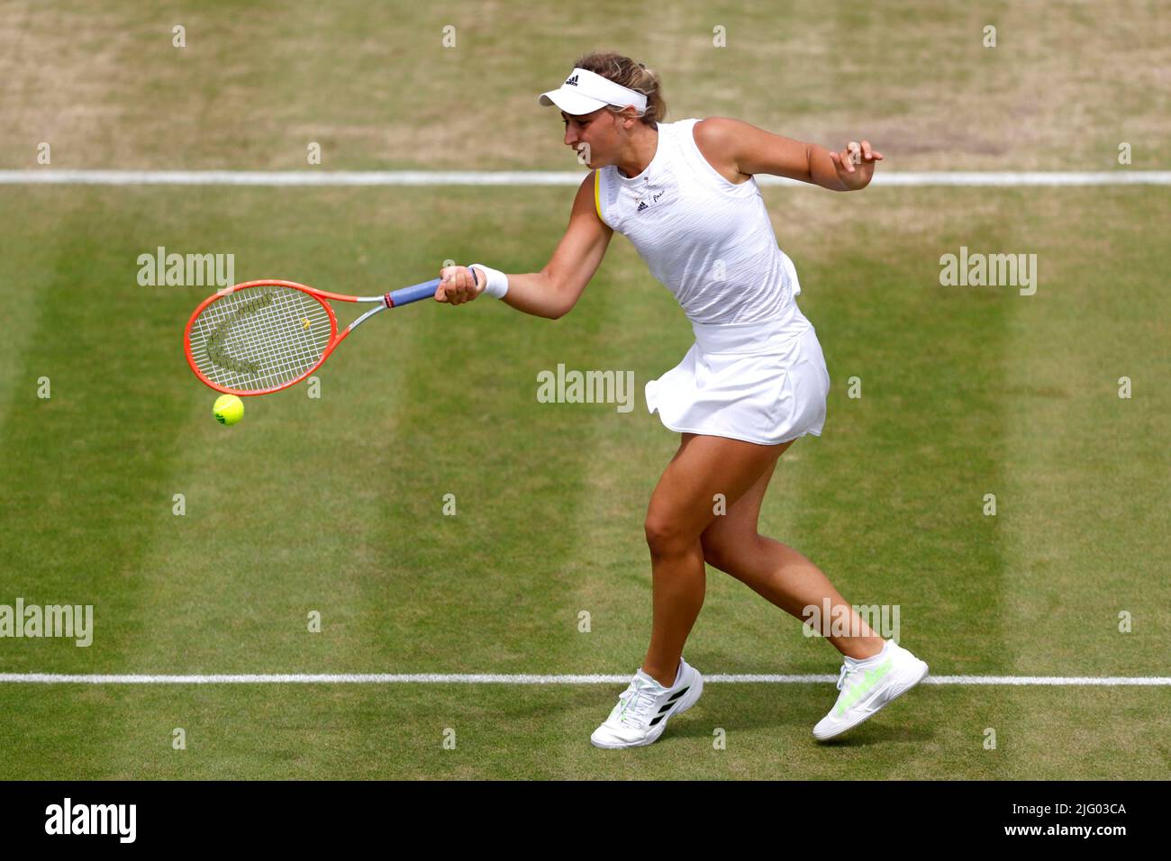 Isabelle Kruger in action against Mingge Xu in the third round of the ...