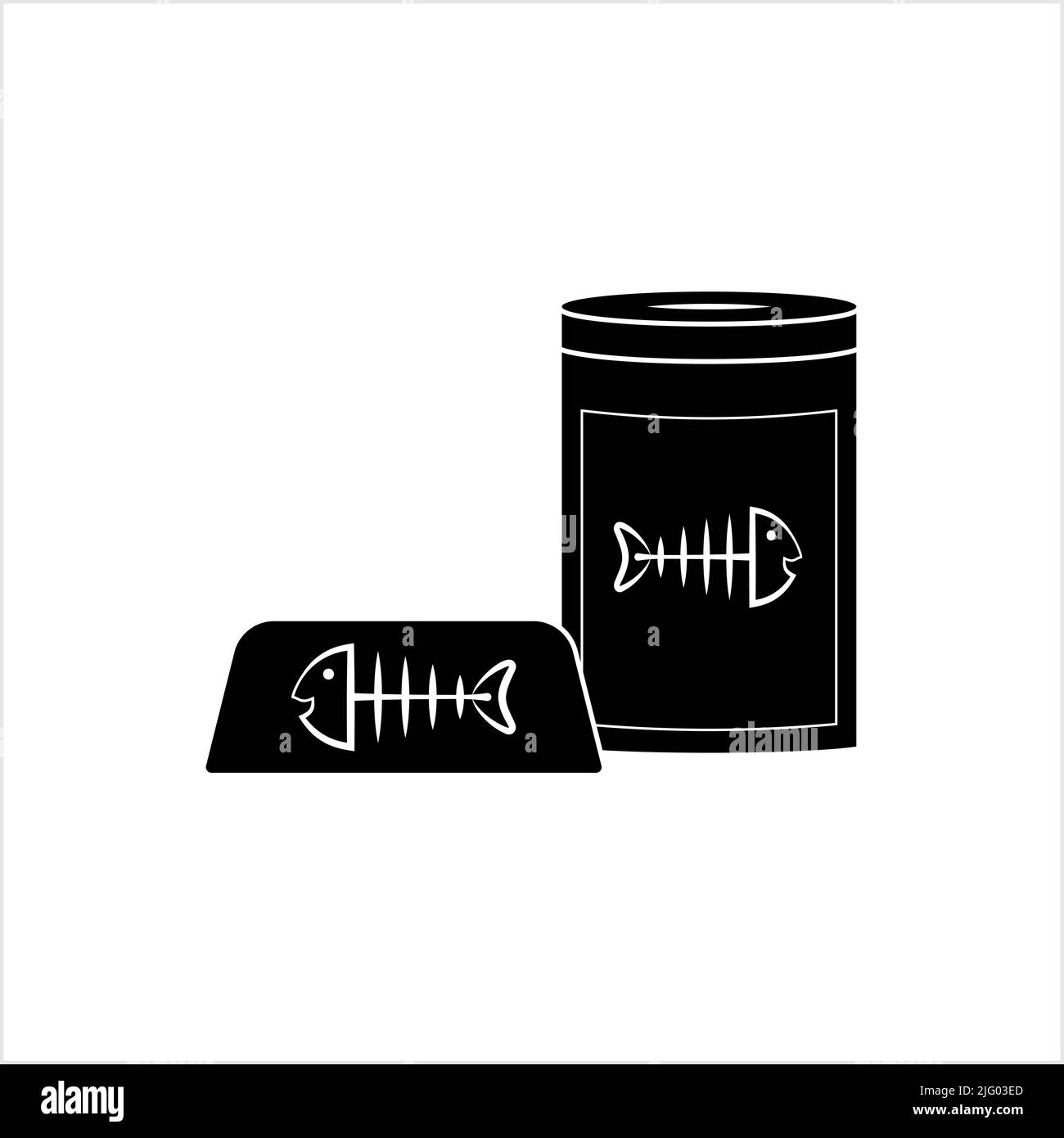 Cat Food Icon, Dietary Nutrients Food Icon Vector Art Illustration ...