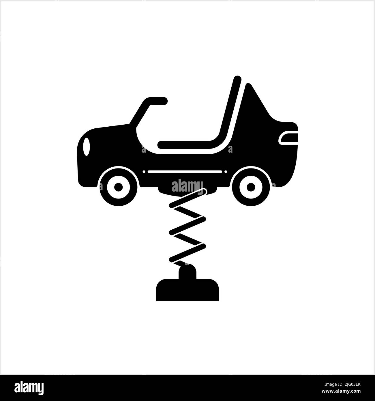 Car Spring Swing Toy Icon, Spring Rider Icon, Rocking Toy Icon Vector ...