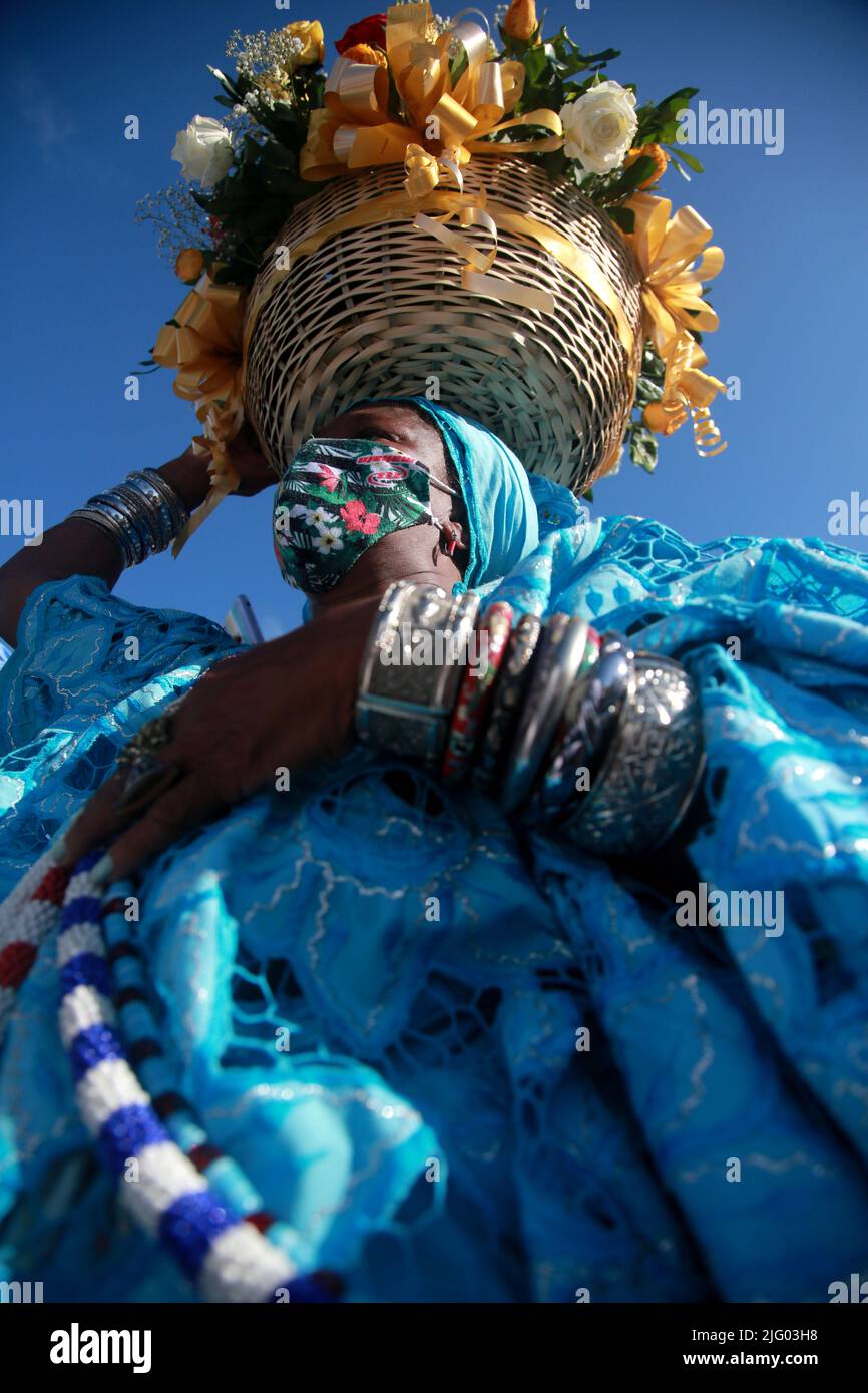 salvador, bahia, brazil - february 2, 2022: Candomble devotees and ...