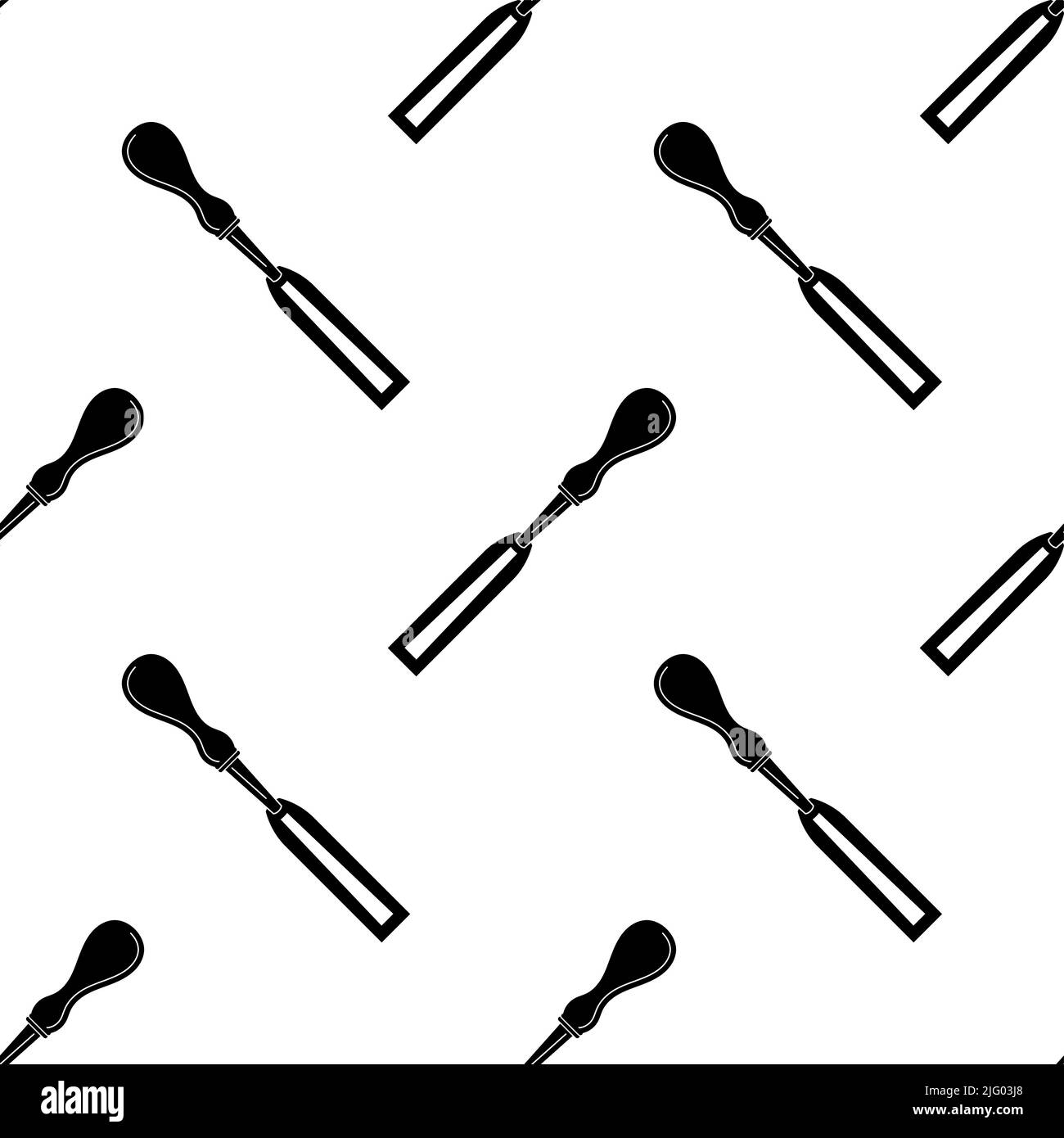 Chisel Icon Seamless Pattern, Hand Tool Icon, Sharp Blade For Carving ...