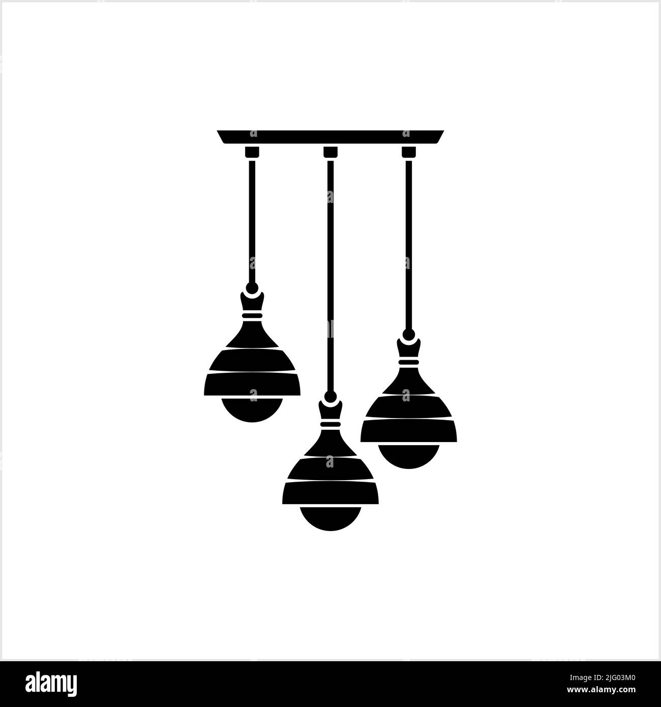 Ceiling Lamp Icon, Home Ceiling Hanging Lighting Lamp Vector Art ...
