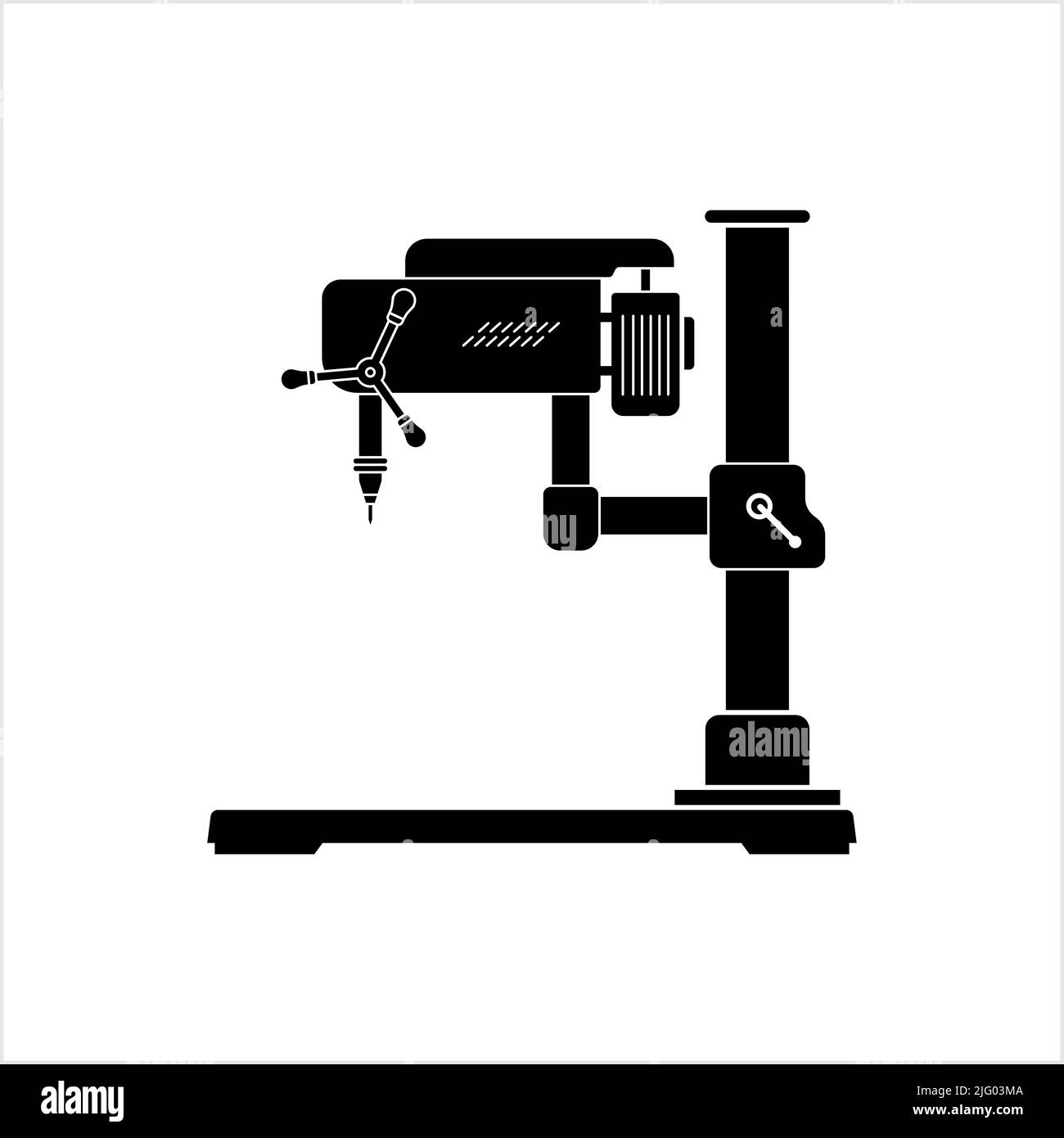 Drill Press Machine Icon, Power Drilling Milling Machine Vector Art ...
