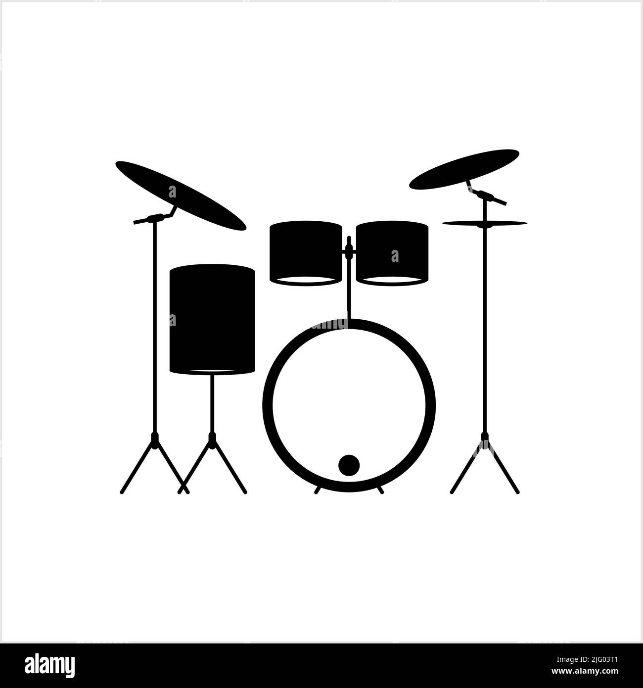 Drum Kit Icon, Drum Set, Trap Set Vector Art Illustration Stock Vector ...
