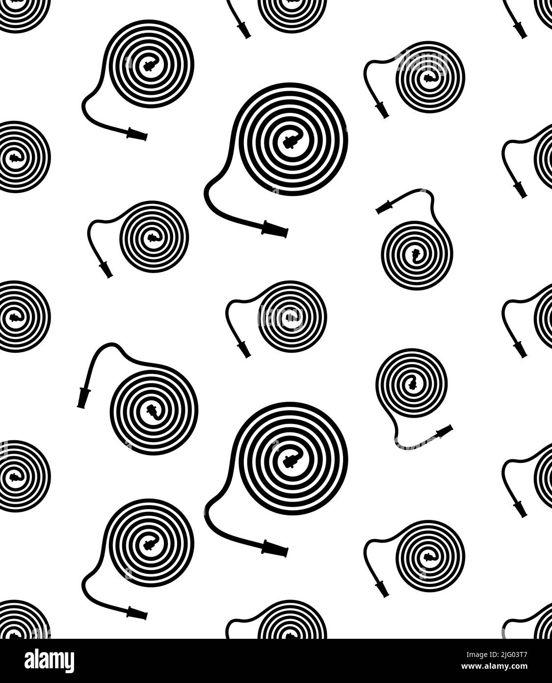 Fire Hose Icon Seamless Pattern, Fire Fighting Equipment Water Hose ...