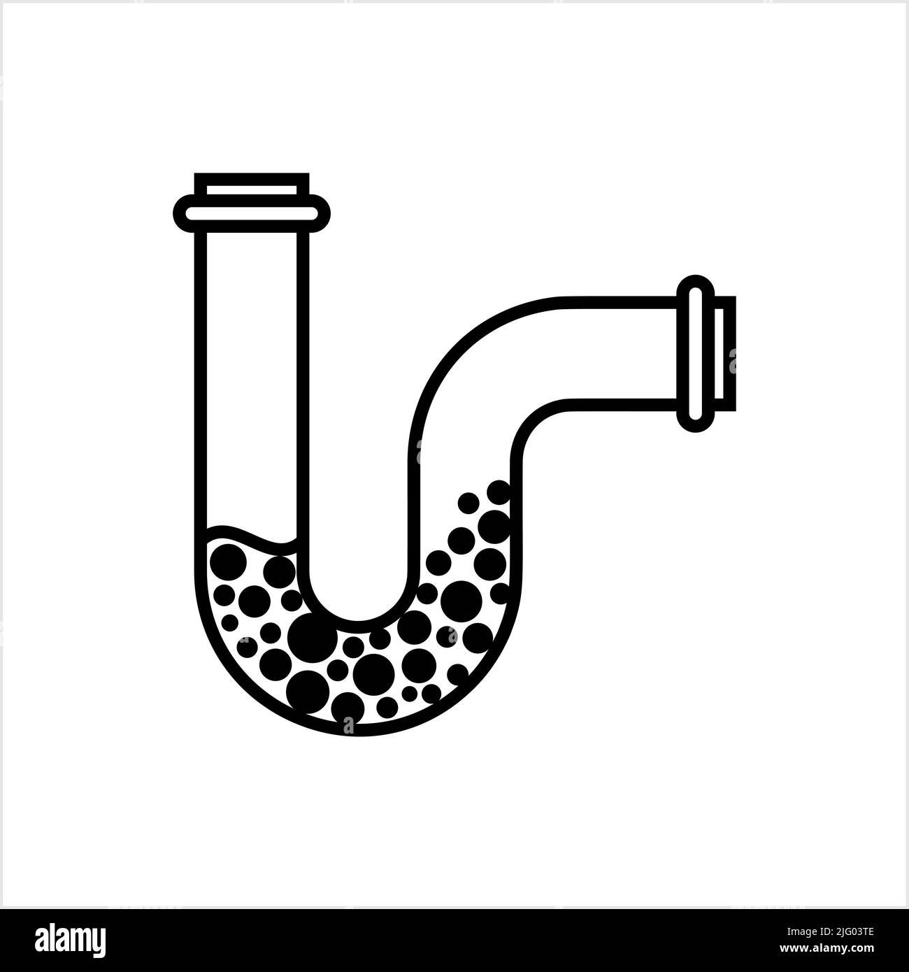 Clogged Pipe Icon, Blocked Drain Vector Art Illustration Stock Vector ...