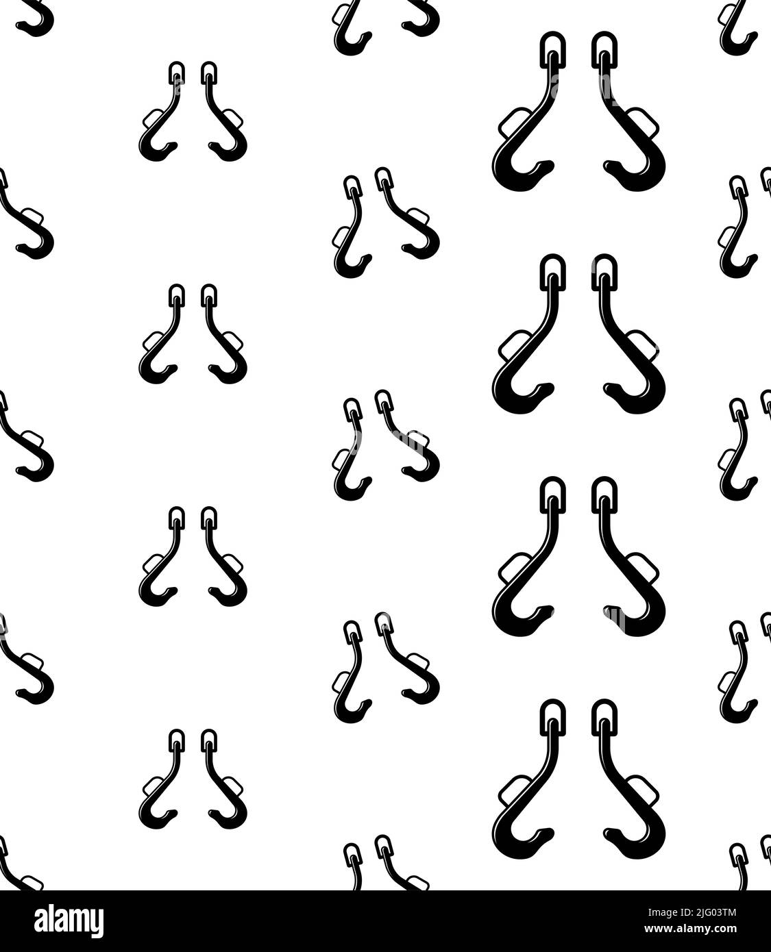 Drum Lifting Hook Icon Seamless Pattern, Hoist Crane Drum Barrel ...