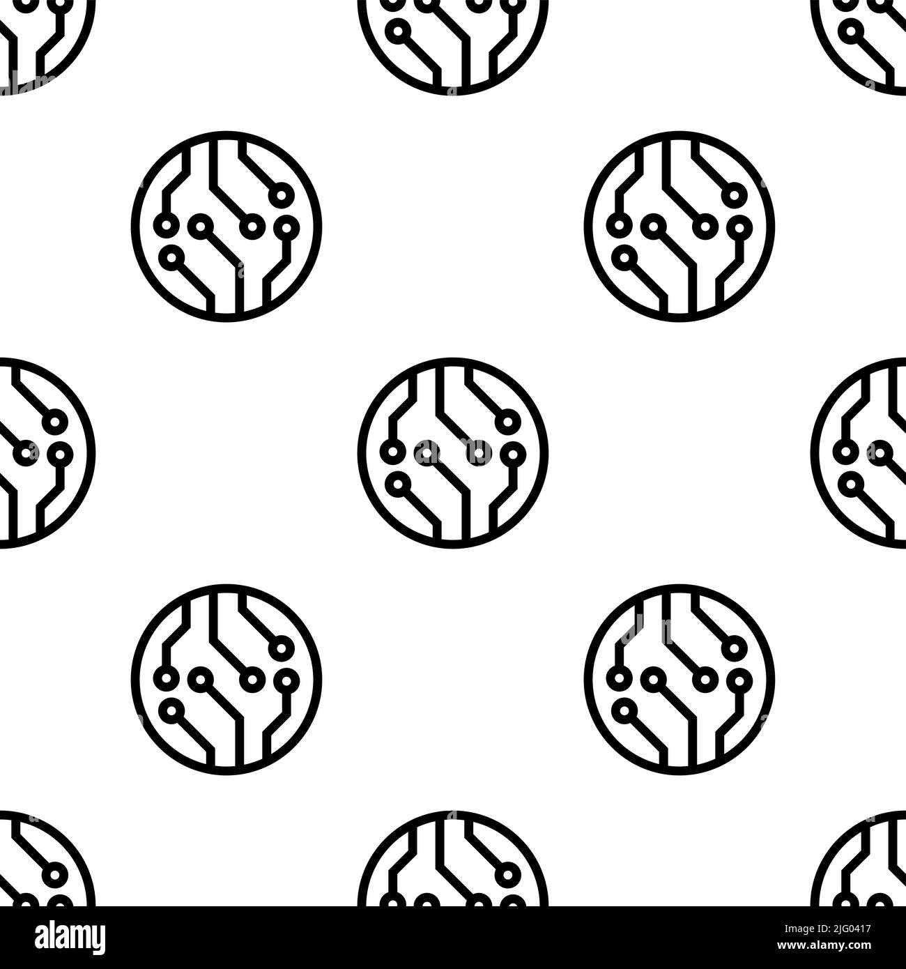 Electronic Circuit Icon Seamless Pattern, Printed Conductive Wire ...