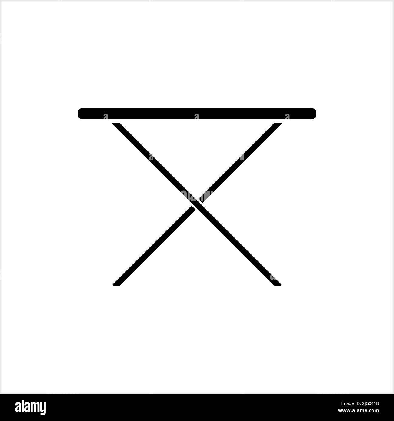 Folding Table Icon, Leg Folding Furniture Icon Vector Art Illustration ...