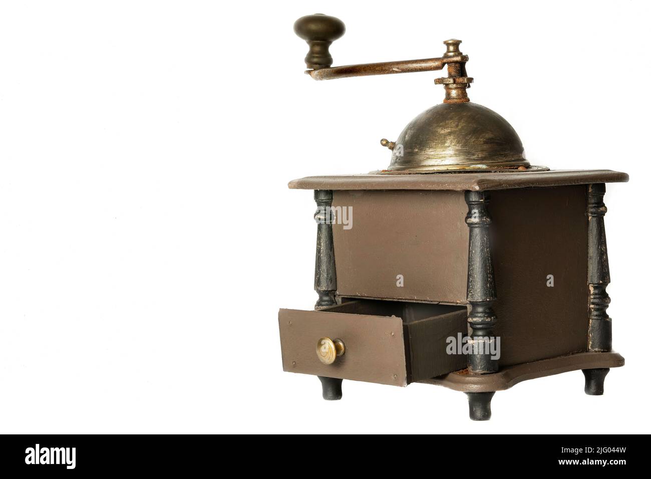 antique rusty coffee grinder isolated on white background Stock Photo ...