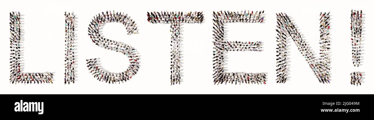 Listen word hi-res stock photography and images - Alamy