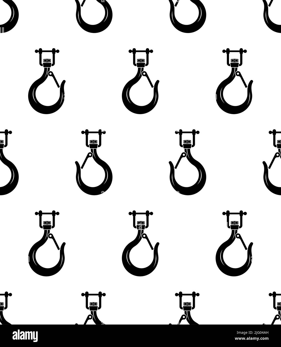Lifting Hook Icon Seamless Pattern, Hoist Crane Heavy Weight Lifting ...