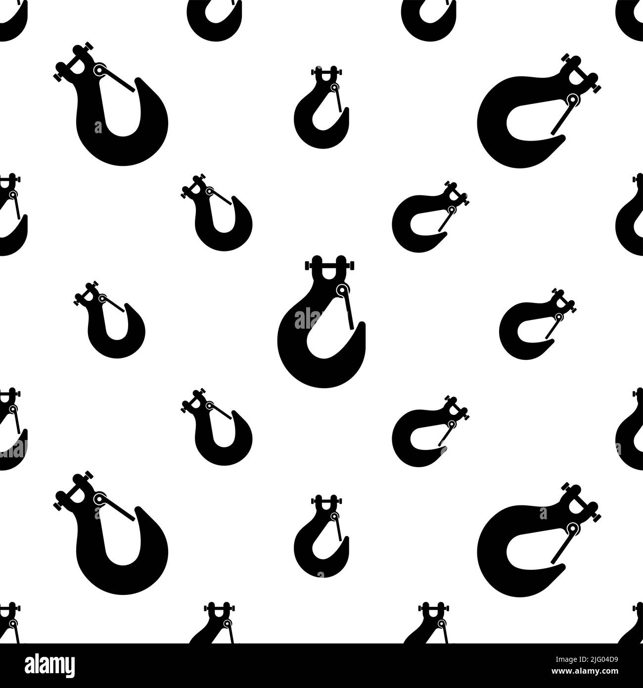 Lifting Hook Icon Seamless Pattern, Hoist Crane Heavy Weight Lifting ...