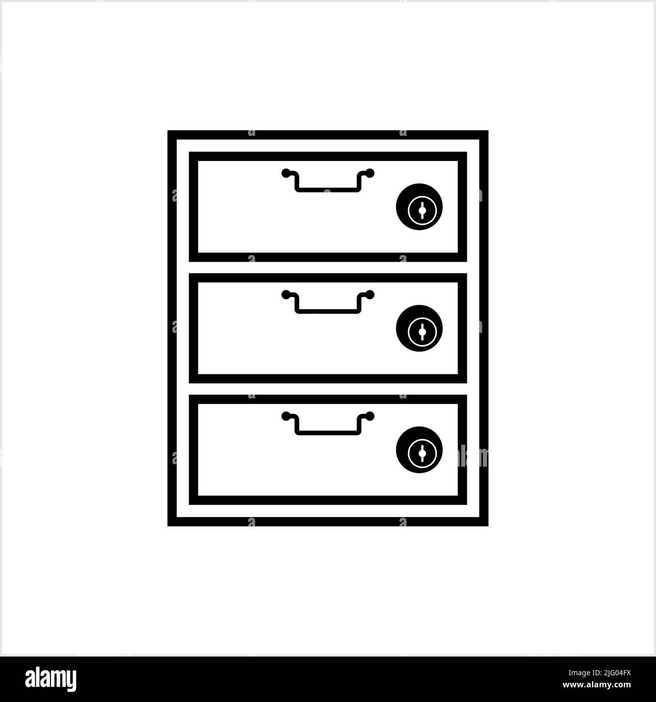 Locked Drawer Icon, Secured Drawer Icon Vector Art Illustration Stock ...