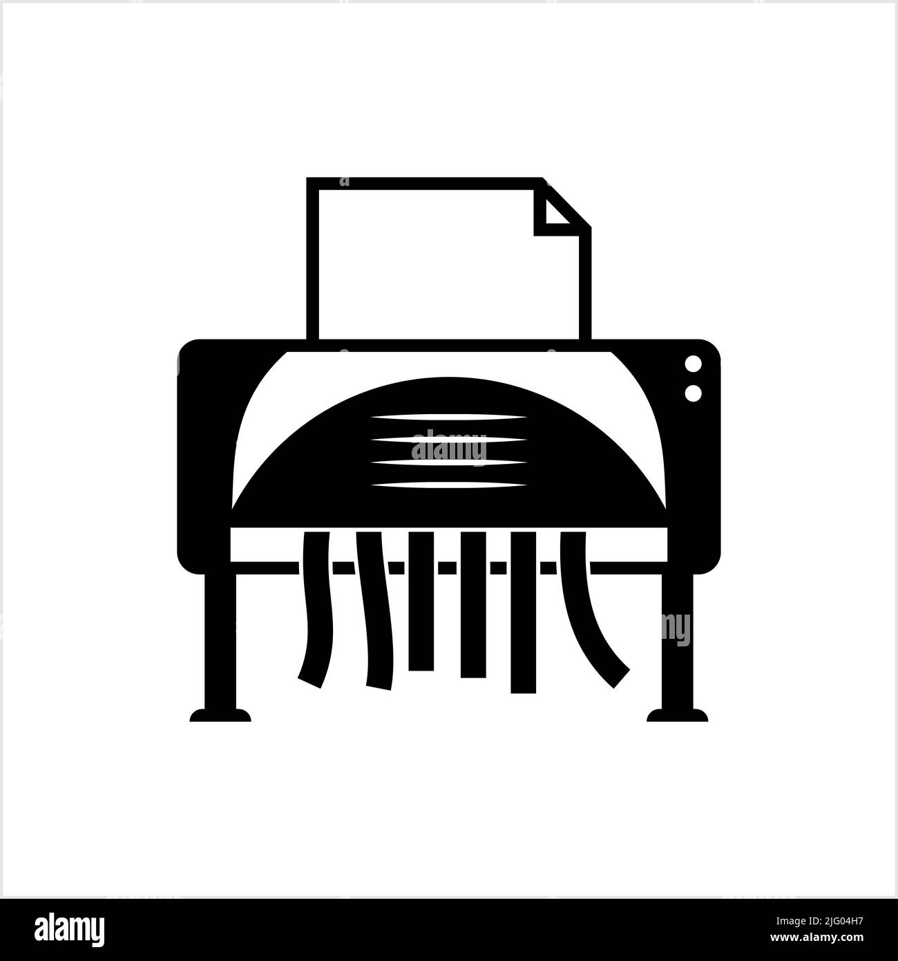 Paper Shredder Machine Icon, Mechanical Device To Make Strips, Fine ...