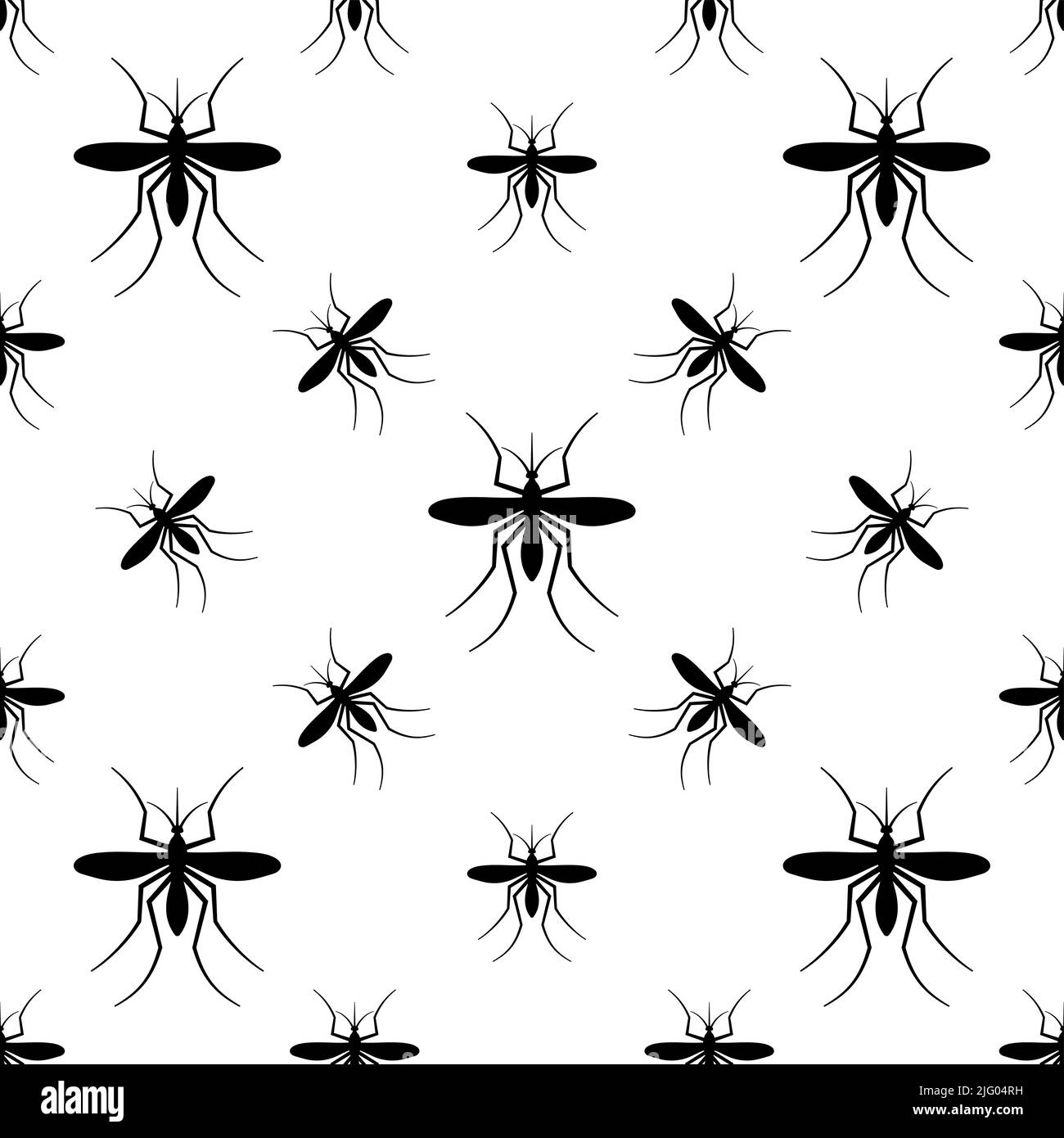 Mosquito Icon Seamless Pattern, Mosquitos Insect Icon Vector Art ...