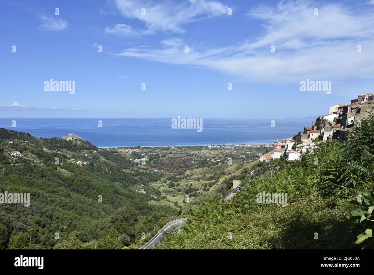 A panoramic view of Maiera', a village and old houses in the mountains ...