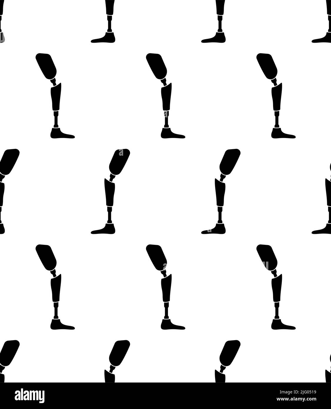 Prosthetic Leg Icon Seamless Pattern, Artificial Device Replacement Of ...