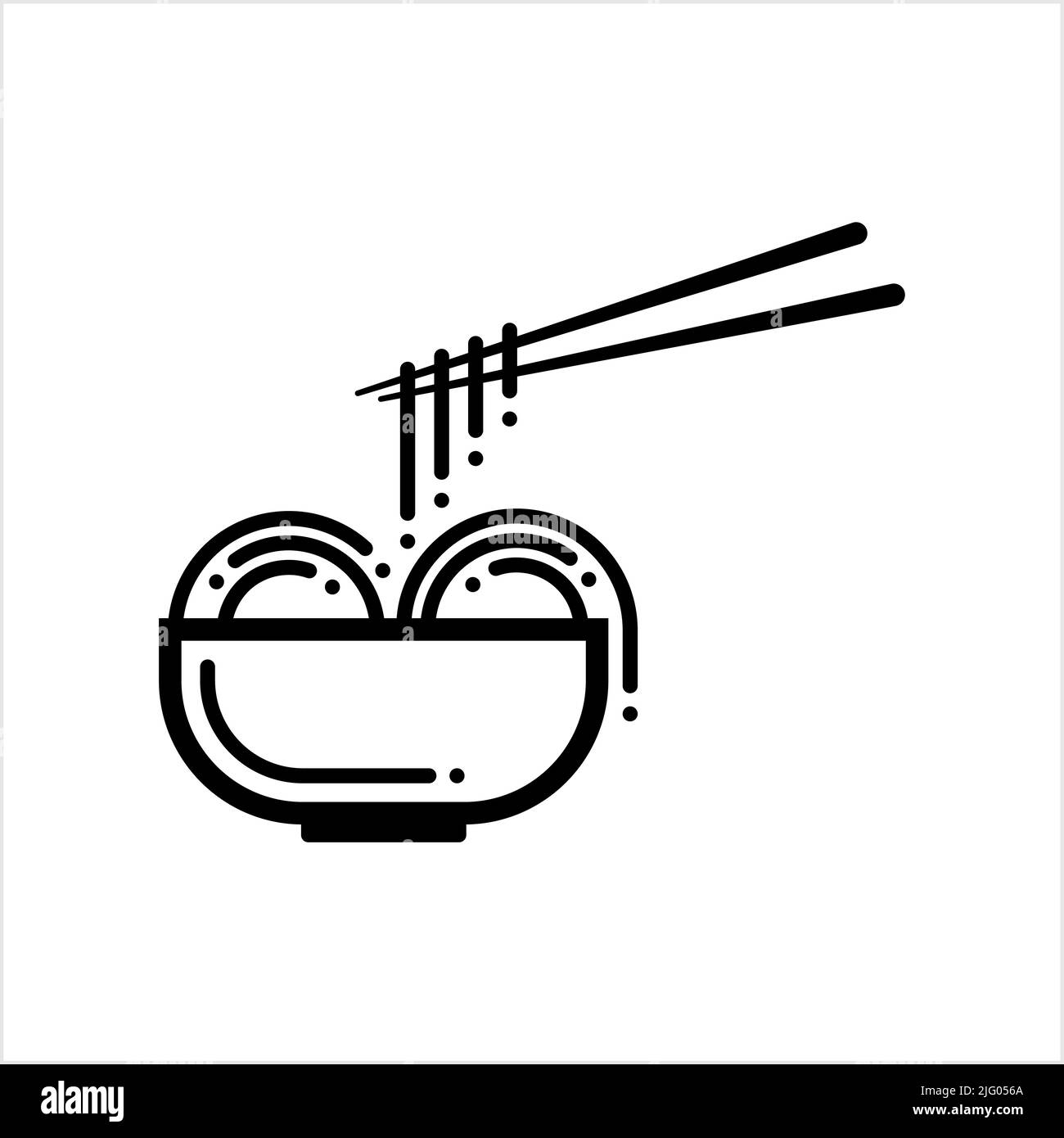 Noodles Icon, Traditional Food Icon Vector Art Illustration Stock ...