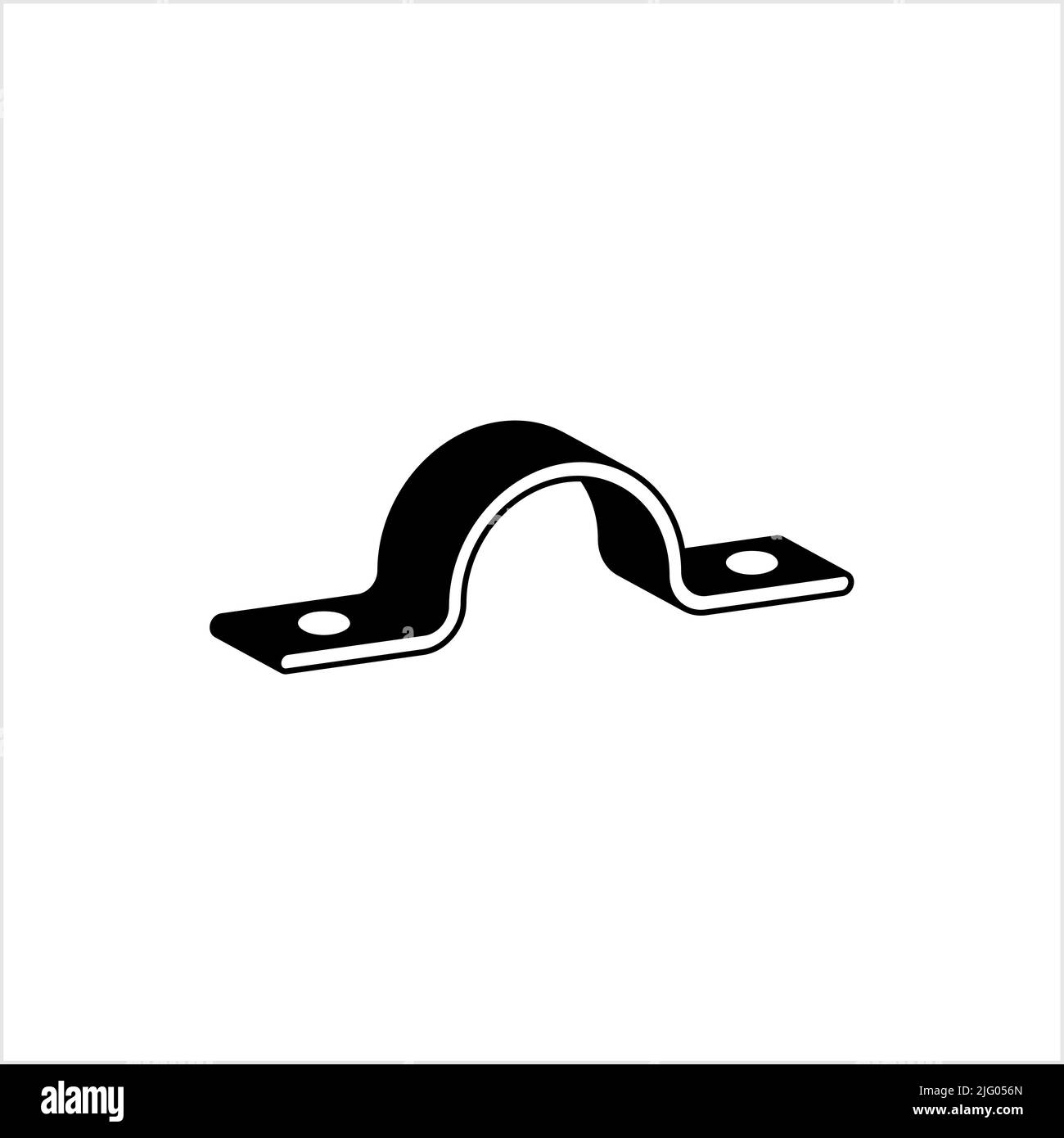 Pipe Clamp Icon, Pipe Holder Vector Art Illustration Stock Vector Image ...