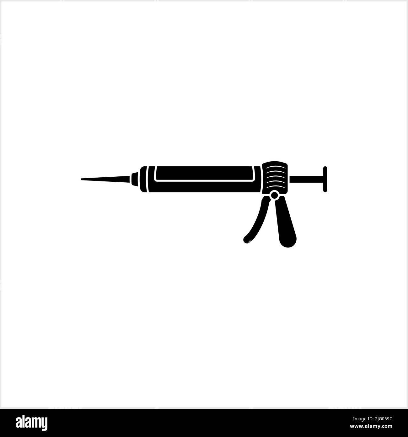 Silicone Sealant Gun Icon, Silicone Rubber Adhesive Applicator Gun ...