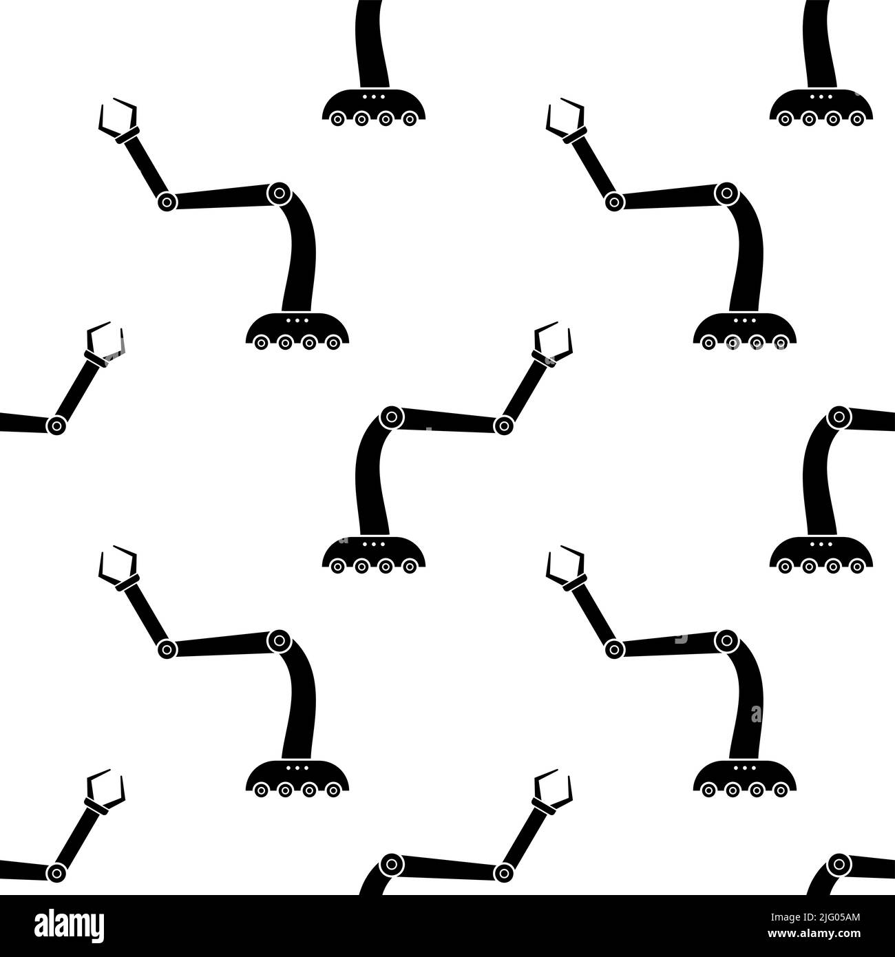Robotic Arm Icon Seamless Pattern, Programmable Mechanical Arm Vector ...