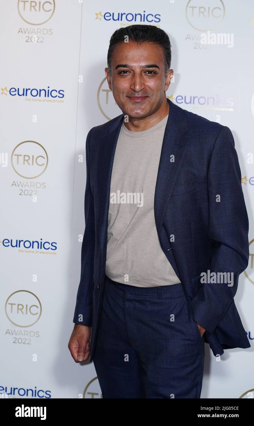 Adil Ray arriving for the TRIC Awards 2022 at Grosvenor House, London ...