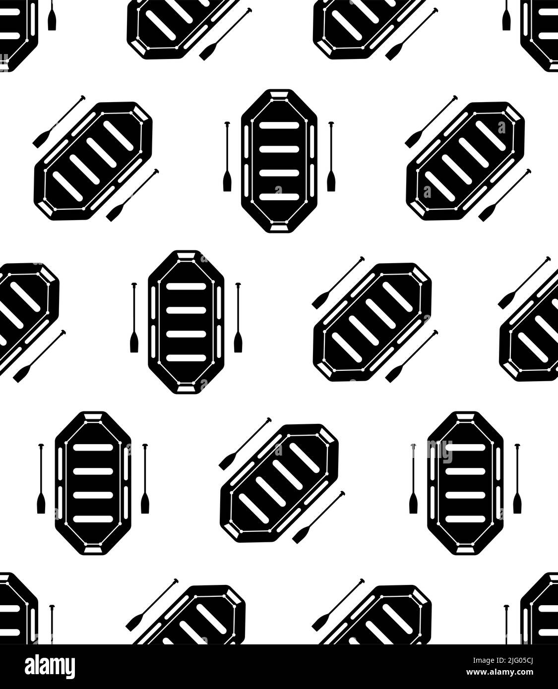 Raft Icon Seamless Pattern, Water Transportation Rubber Raft Vector Art ...