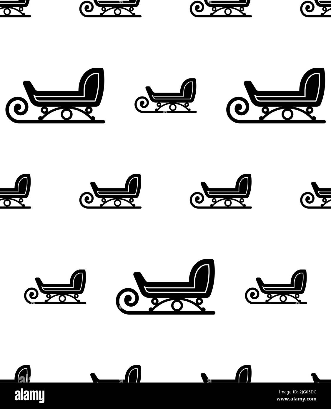 Sledge Icon Seamless Pattern, Sled, Sleigh, Sliding Vehicle For Snow ...