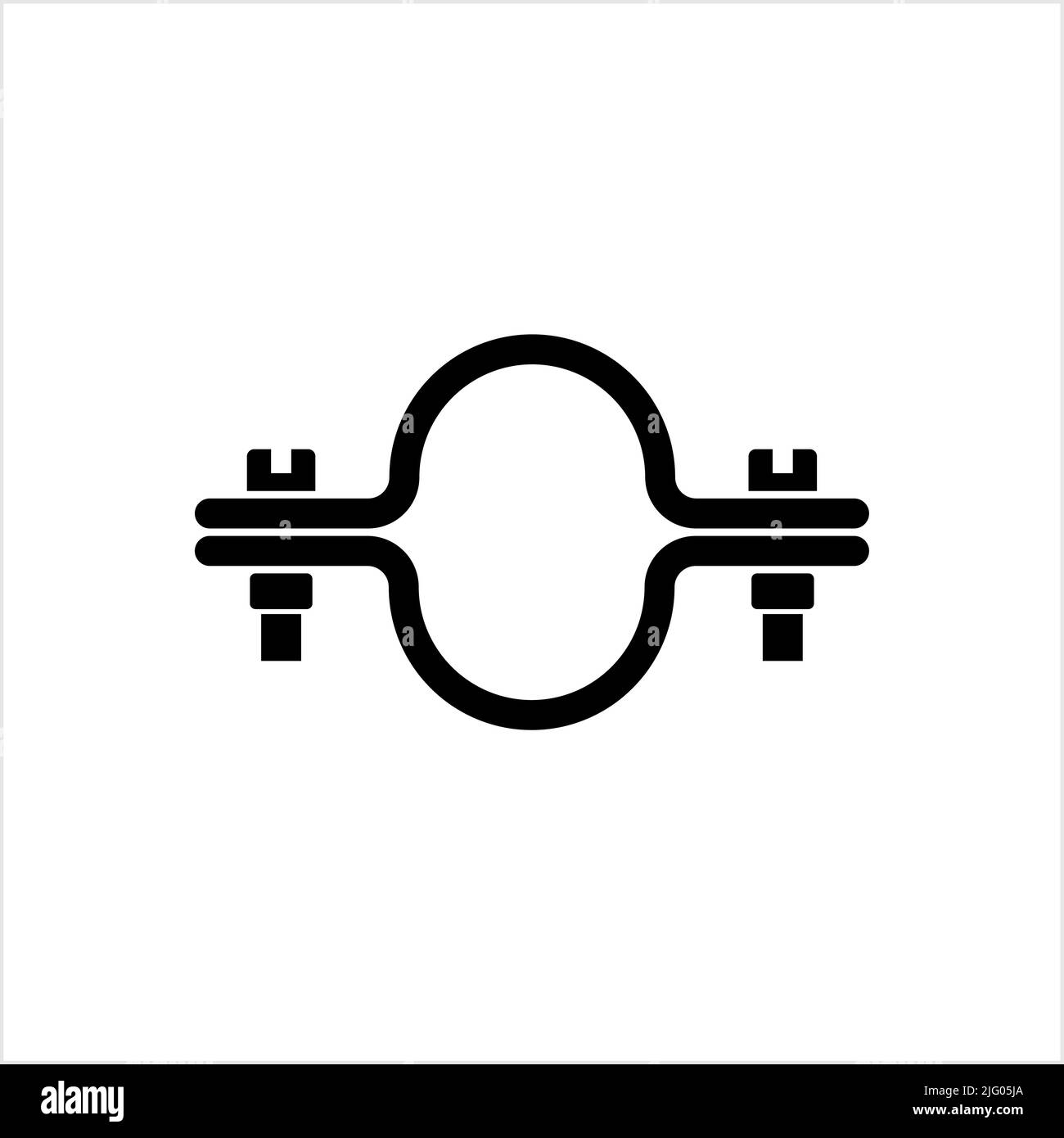 Pipe Clamp Icon, Pipe Holder Vector Art Illustration Stock Vector Image ...