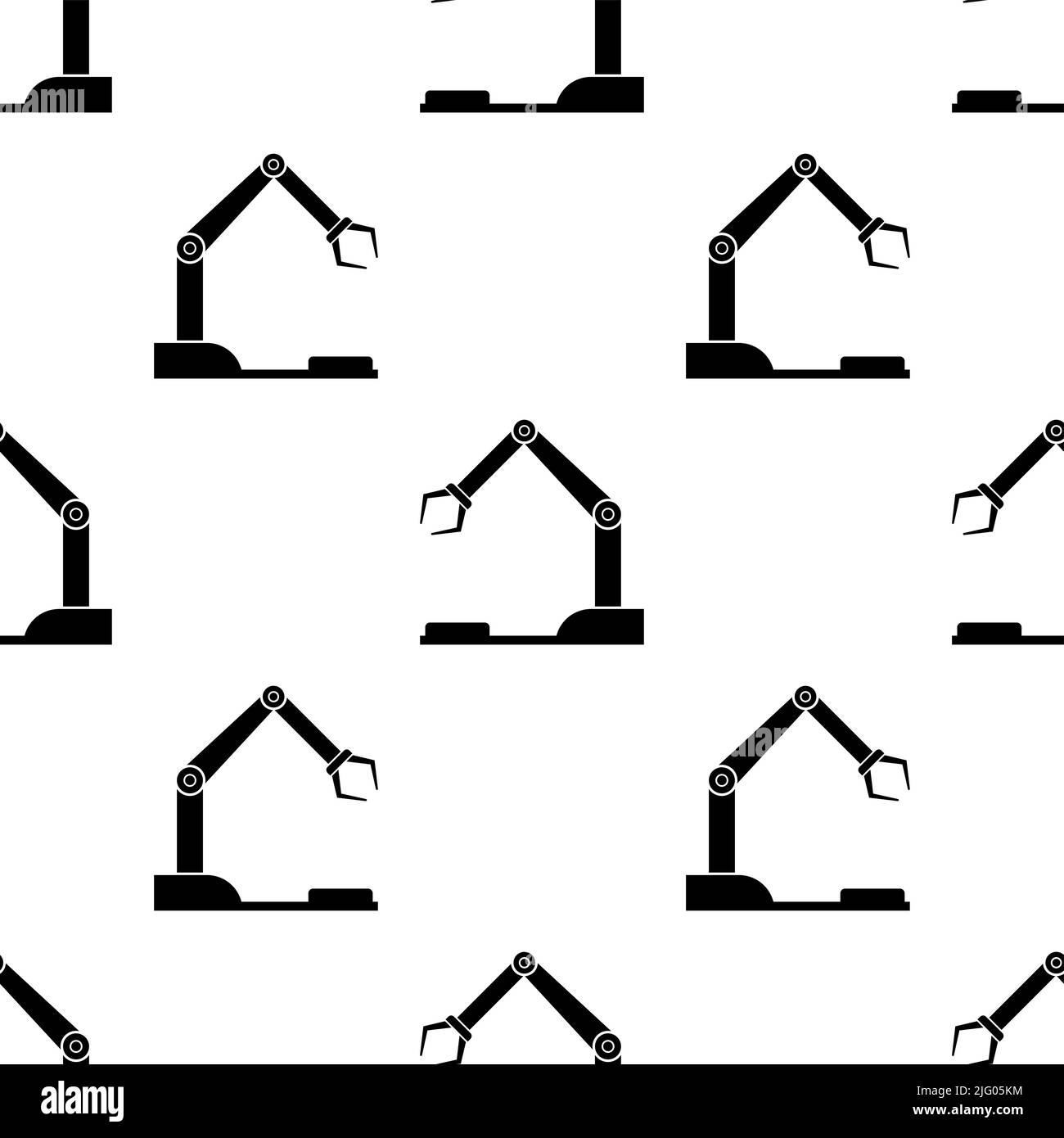 Robotic Arm Icon Seamless Pattern, Programmable Mechanical Arm Vector Art Illustration Stock ...