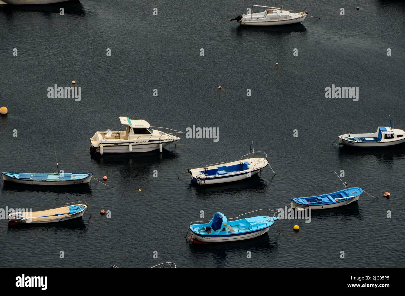 Aereial View of Boats in an Atlantic Ocean Port Stock Photo - Alamy
