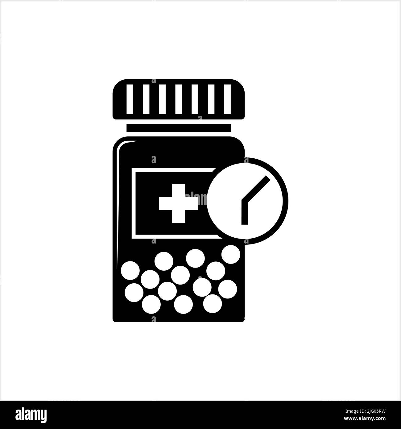 Time To Take Medication Icon, Medication Time Alert Vector Art ...