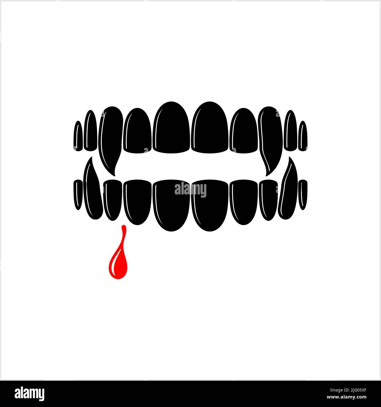 Vampire Teeth Icon, Teeth Of Folklore Creature Vector Art Illustration ...