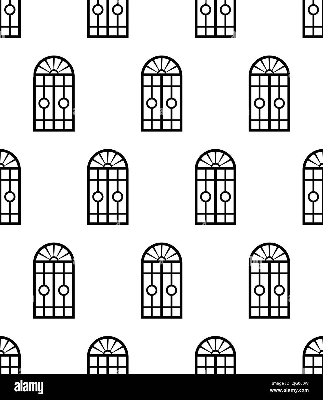 Window Icon Seamless Pattern, Wall Opening In Home For Sound, Light ...