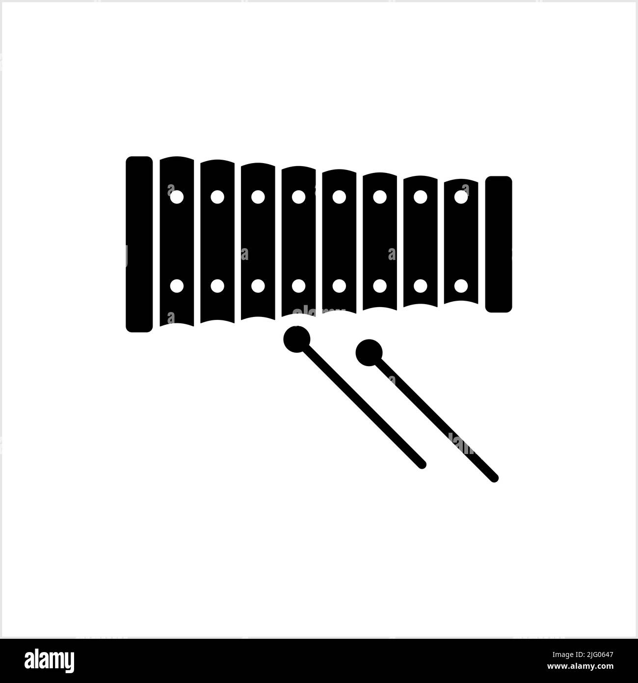 Xylophone Icon, Percussion Musical Instrument Vector Art Illustration ...