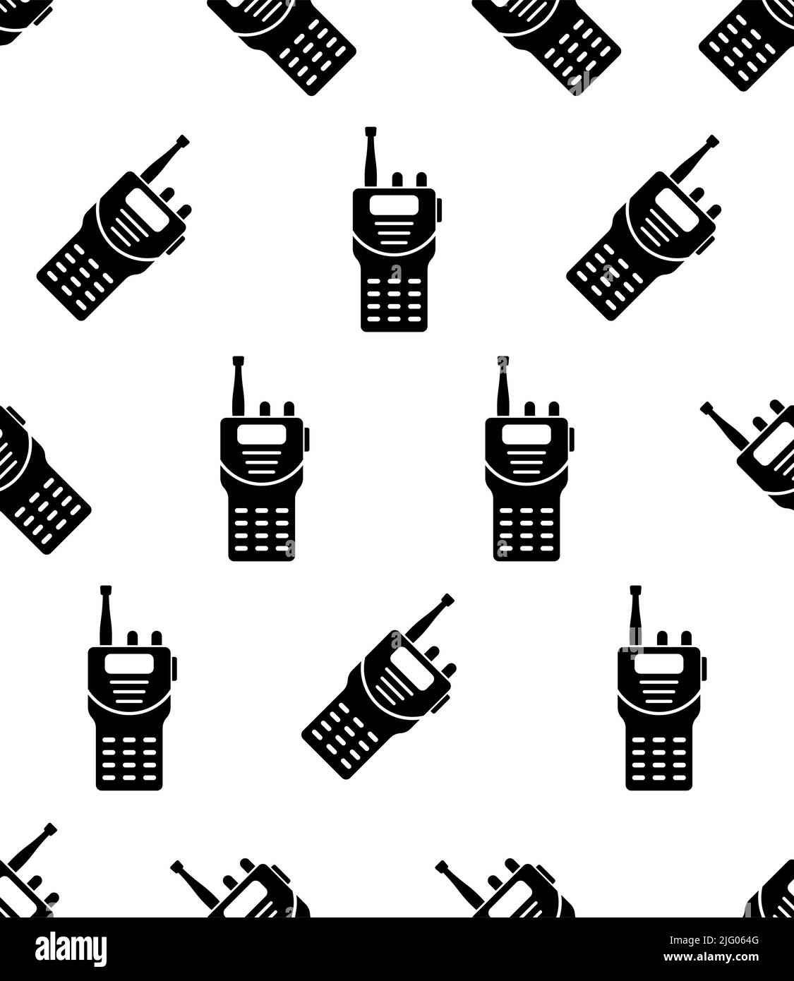 Walkie Talkie Icon Seamless Pattern, Handheld Portable, Two Way Radio ...